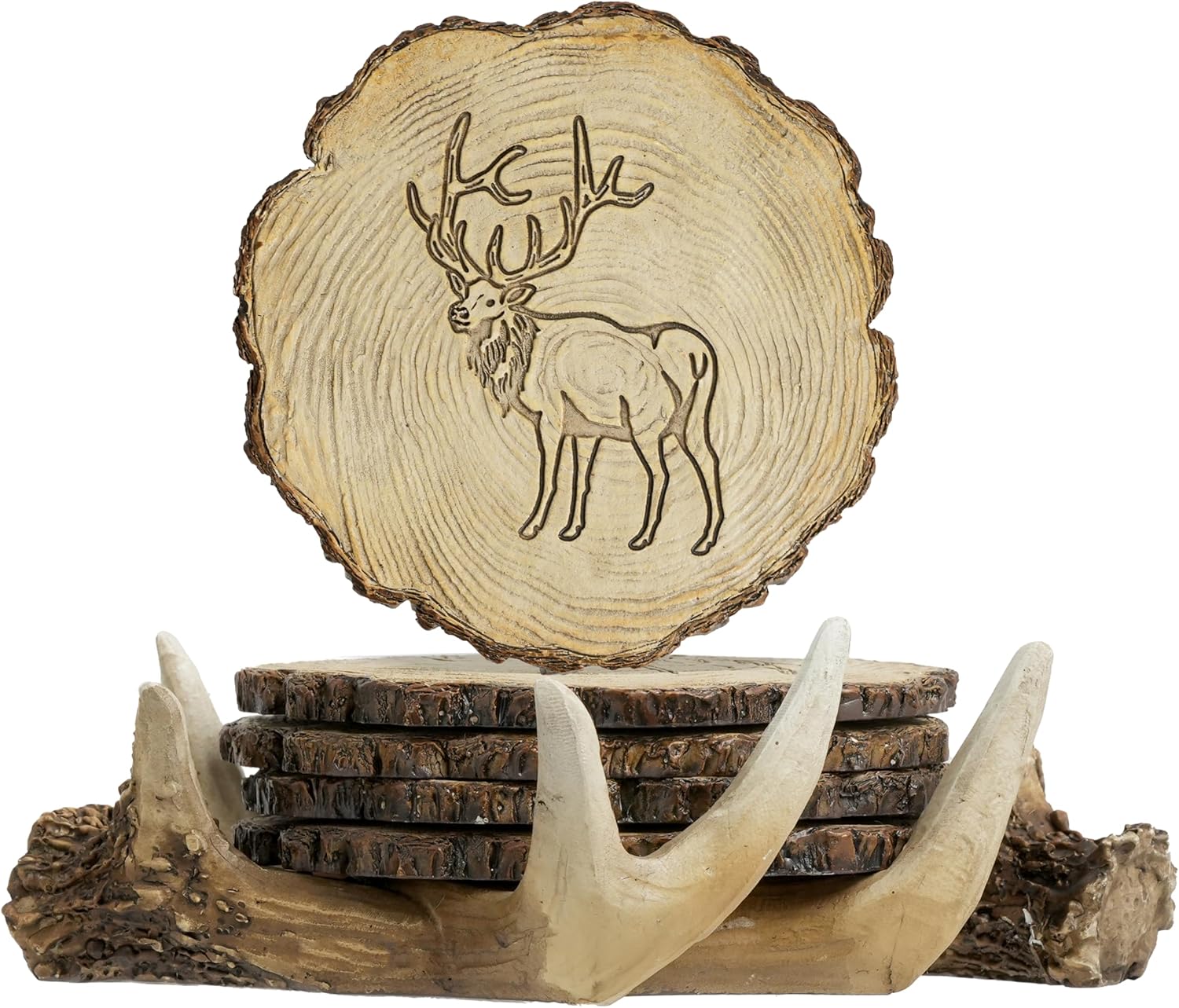 Amazon.com: Deer Antler Coasters Set of 4, Rustic Drink Coaster,Cabin ...