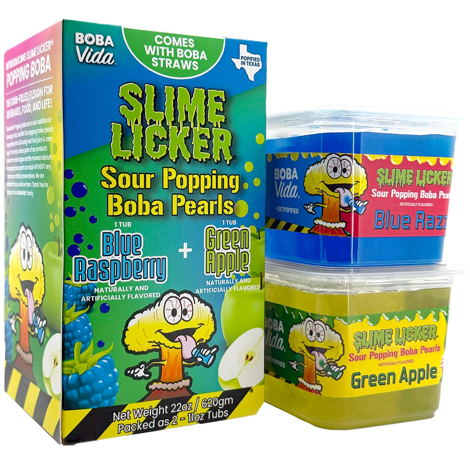 Amazon.com: Slime Licker by BobaVida Blue Raspberry & Green Apple Sour ...