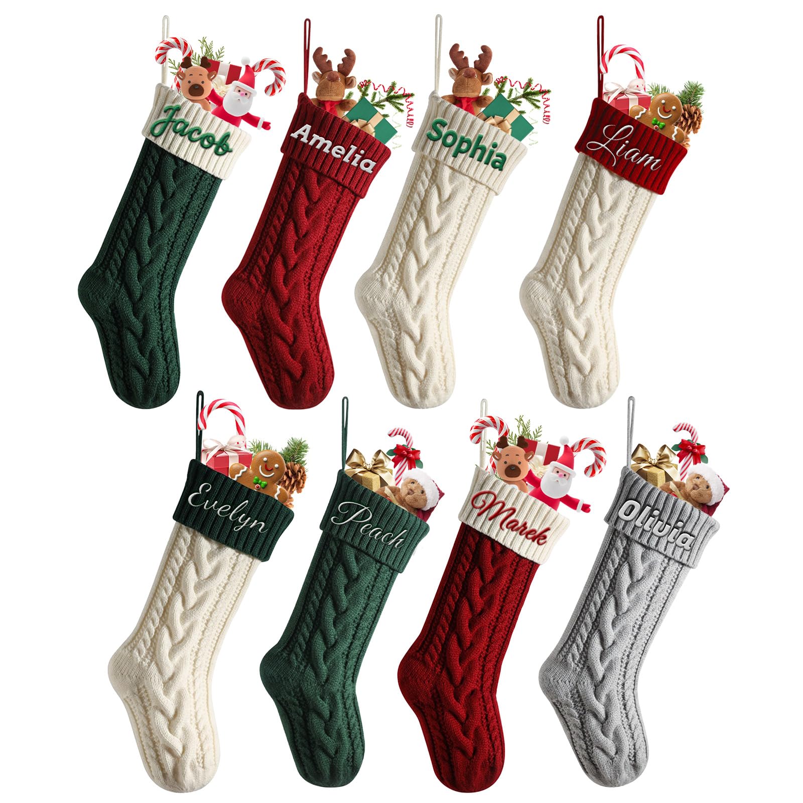 Amazon.com: XSTZR Custom Personalized Name Family Christmas Stockings ...