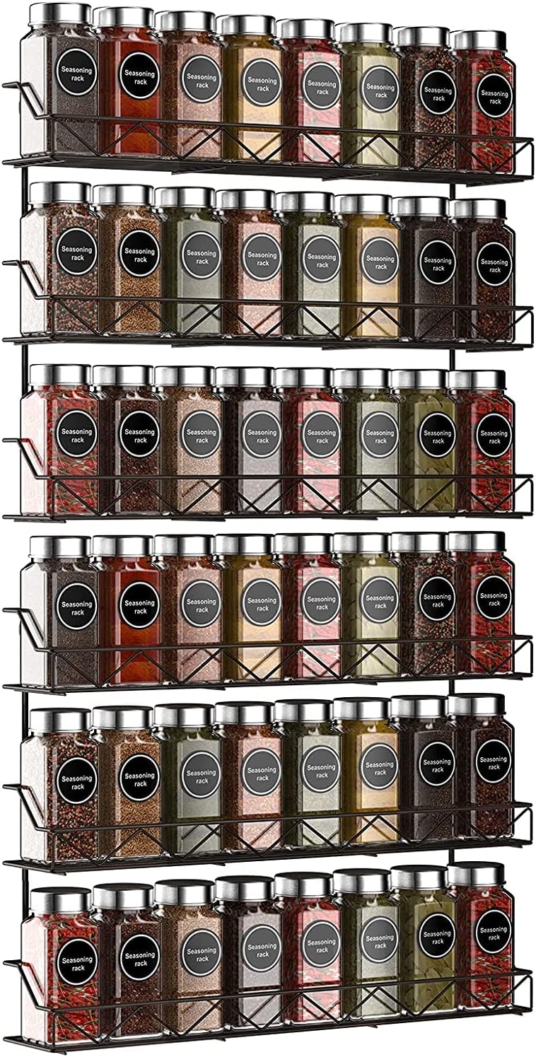 2 Set Spice Racks Wall Mounted, Iron wire Large Spice Organizer for ...