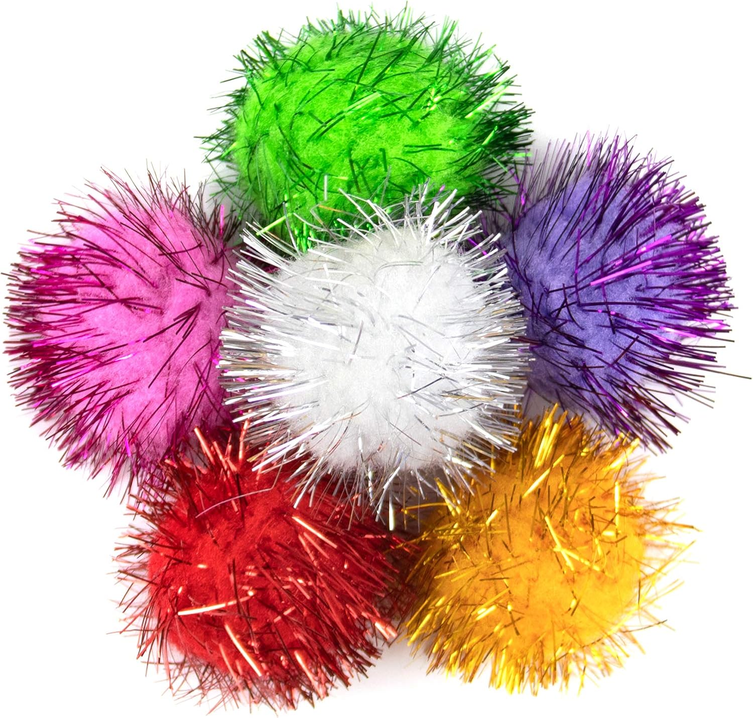AUEAR, 20 Pack Sparkle Balls Cat Toy 1.5 Inches Sparkle Balls Tinsel ...