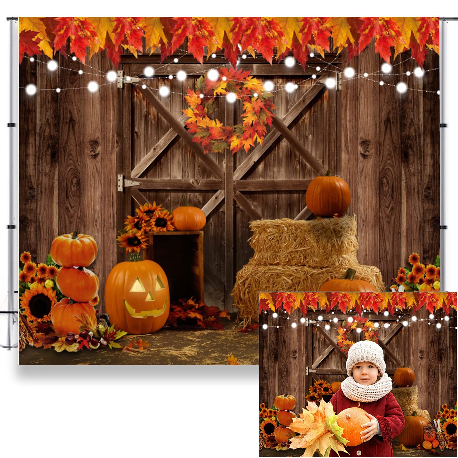 Amazon.com : Fall Thanksgiving Backdrop for Photography Autumn Wood ...