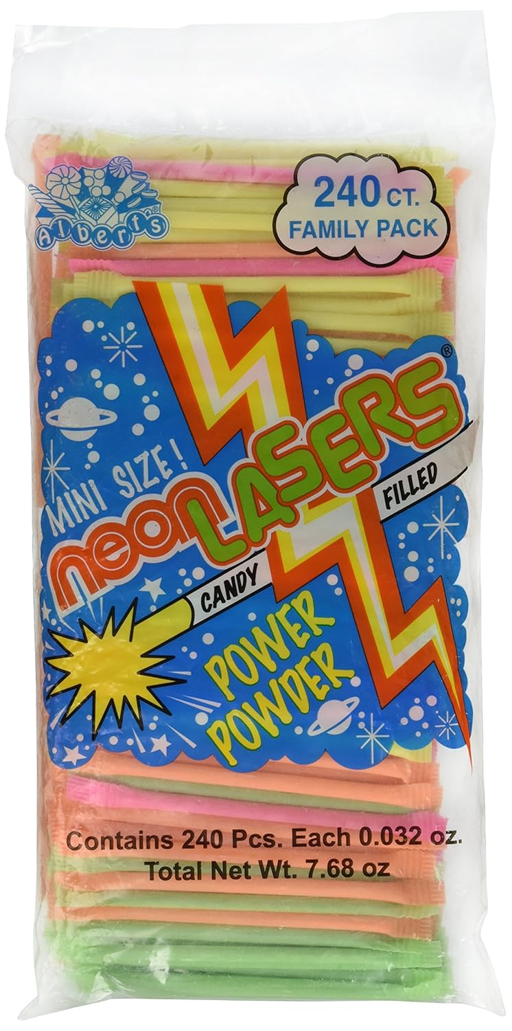 Amazon.com : Candy Filled Sugar Straws - Bulk 240 Powder sticks - Party ...