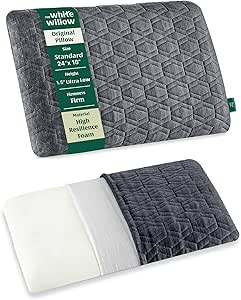 Amazon.com: The White Willow Ultra Thin Pillow for Sleeping-Hard Foam ...
