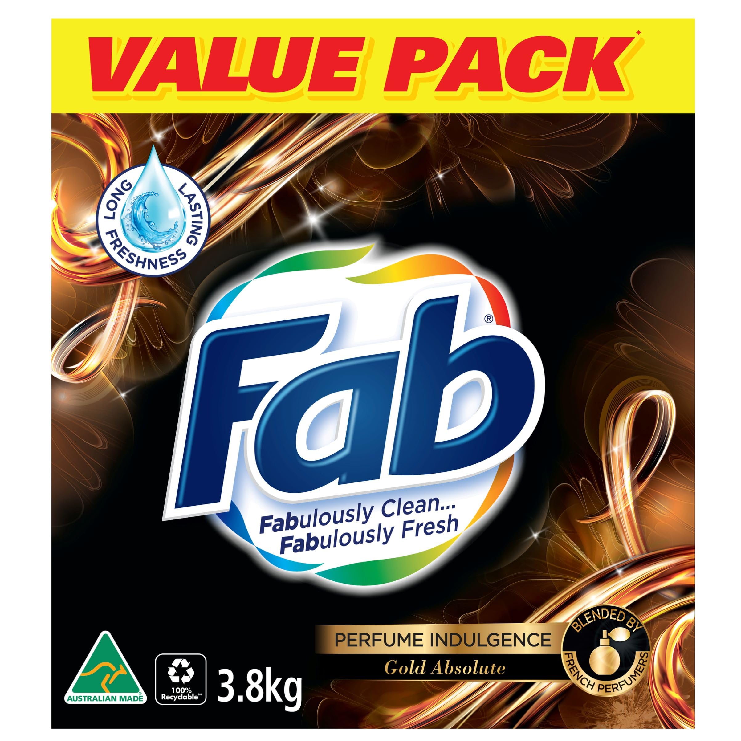 Fab Perfume Indulgence Gold Absolute Laundry Powder Detergent, 3.8 ...