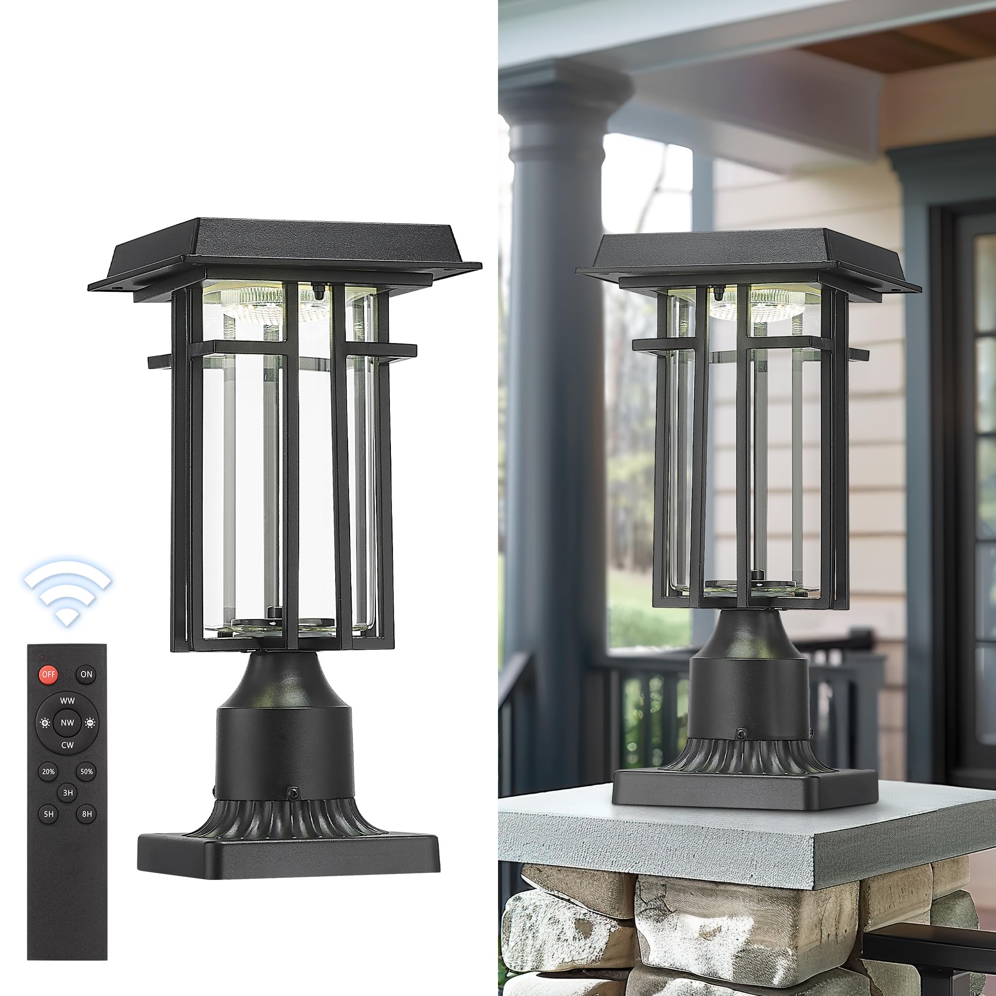 Beionxii Outdoor Post Lights Lamp Post Light Fixture, Dusk to Dawn Lamp ...