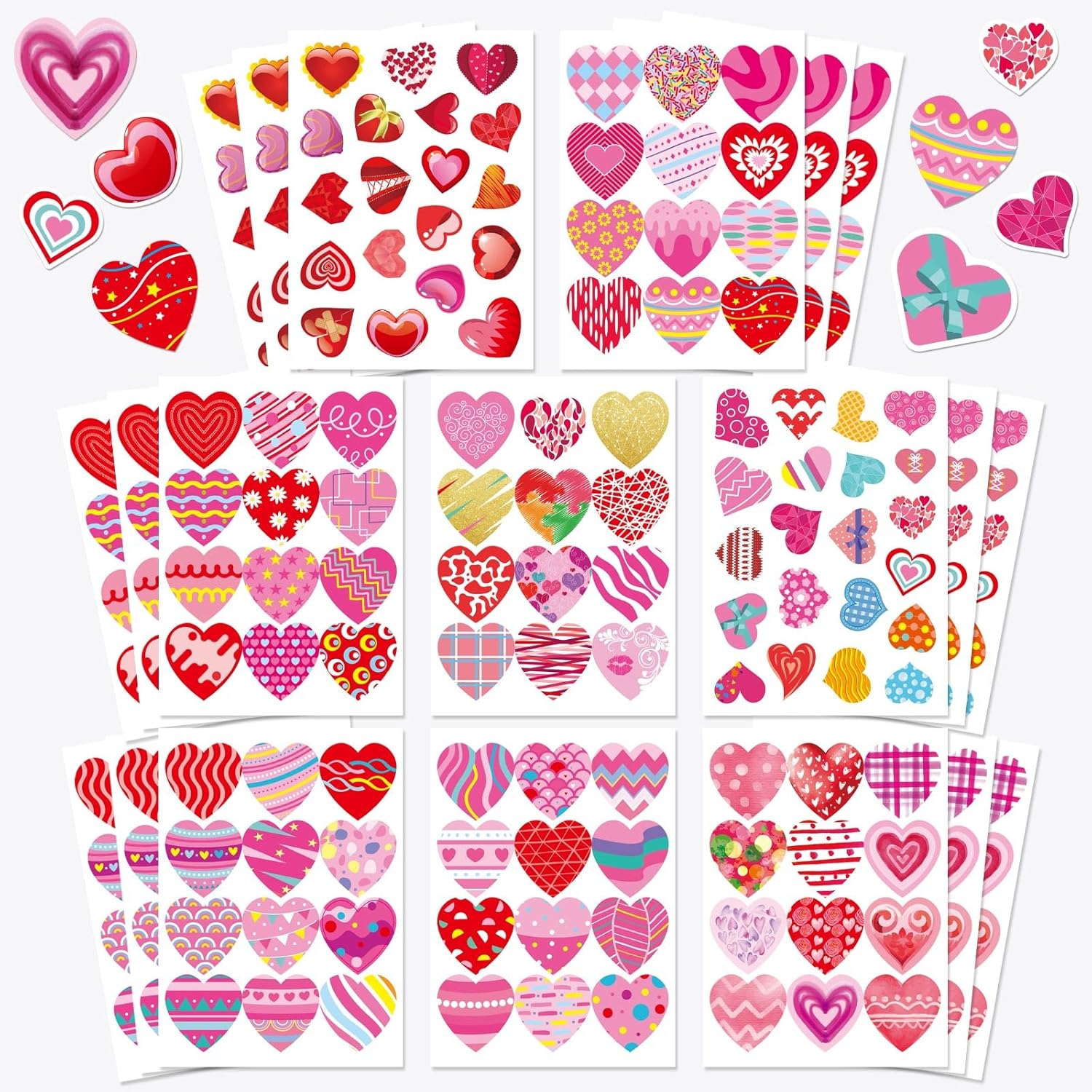 Amazon.com: 336 PCS Valentines Stickers, Valentines Heart Stickers for ...