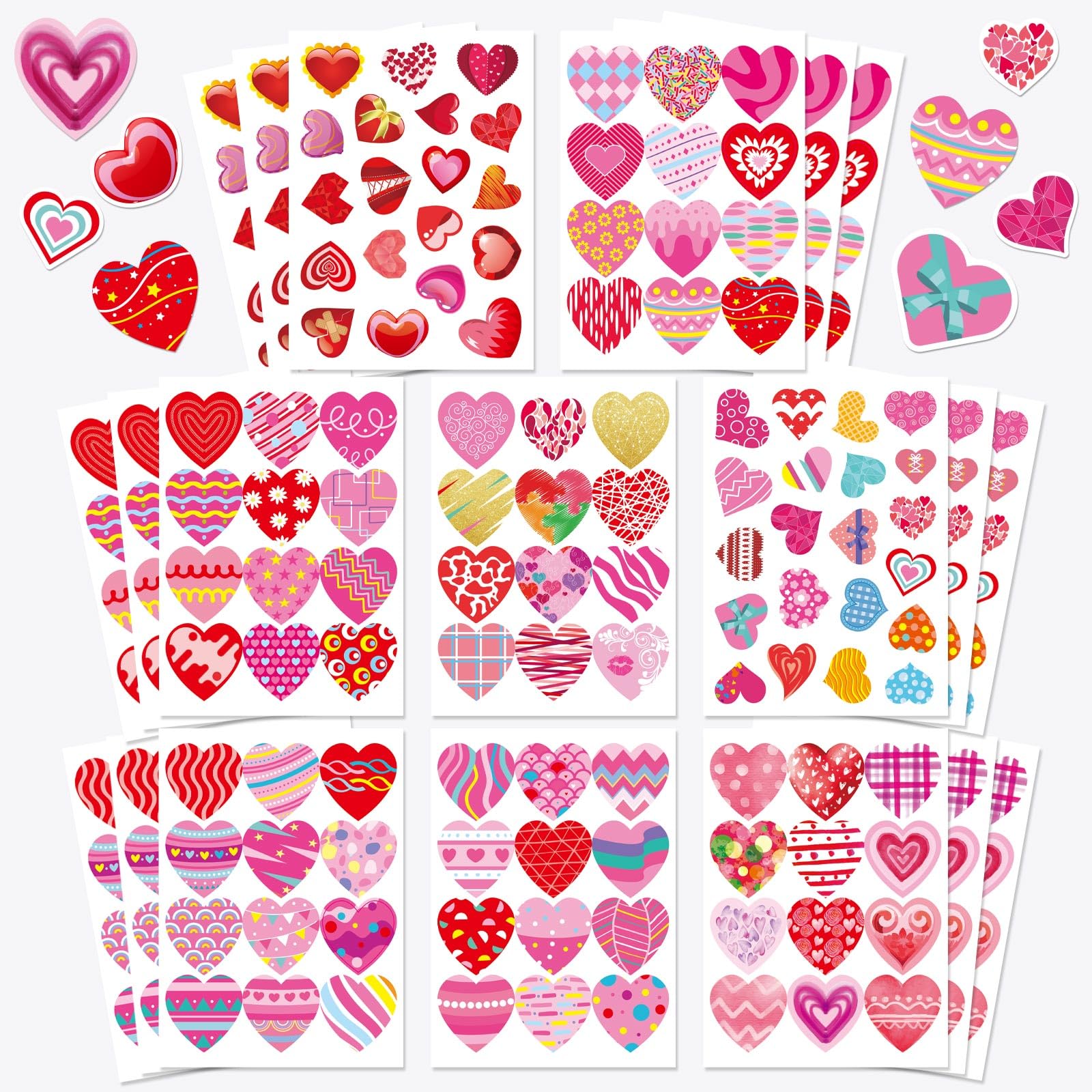 Amazon.com: 336 PCS Valentines Stickers, Valentines Heart Stickers for ...