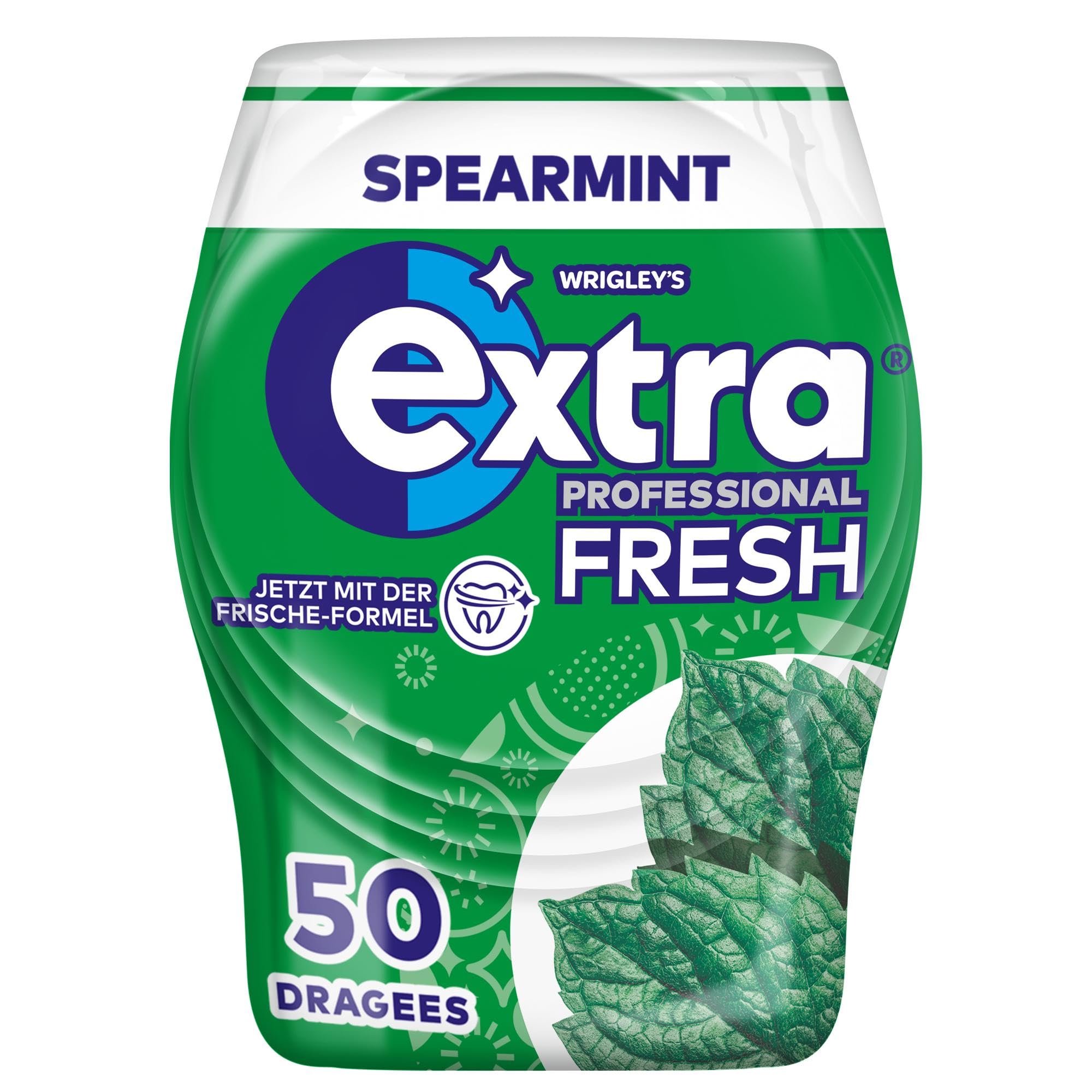 Extra Professional Fresh Spearmint Flavour Sugarfree Chewing Gum Bottle ...