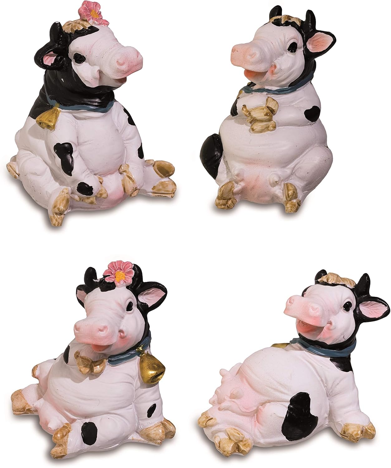 Amazon.com: Resin Figurine Box of 4 Relax Cows 6/5/5 cm : Home & Kitchen