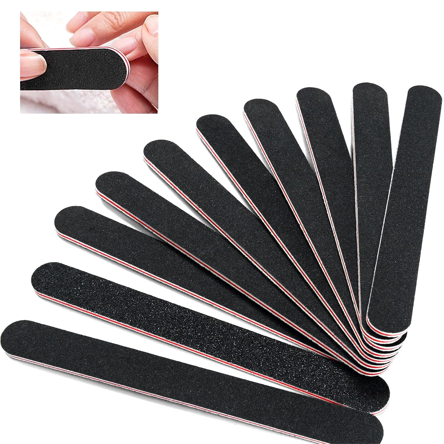 Amazon.com : 10 PCS Professionelle Double Sided 100/180 Grit Nail Files ...