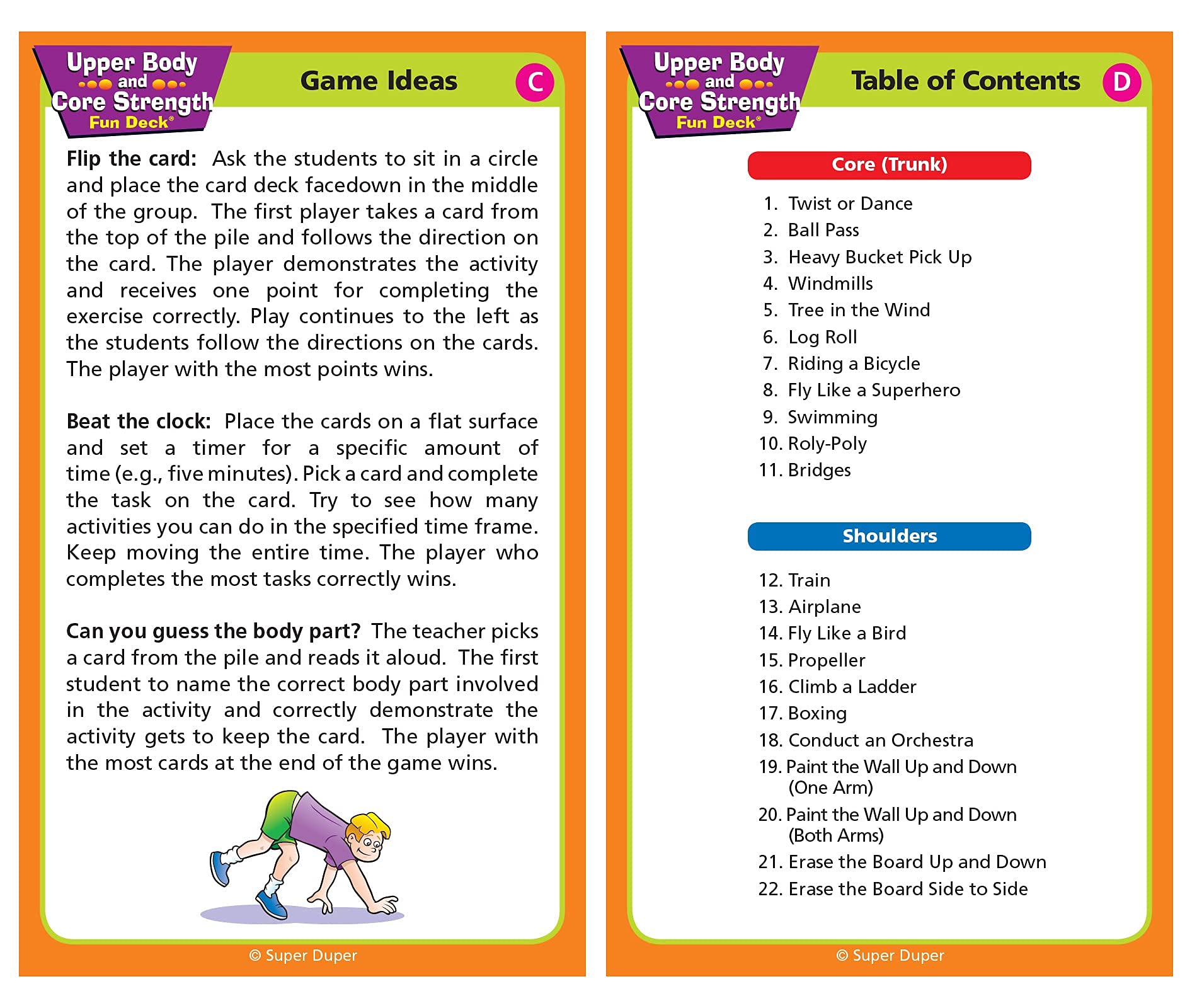 Super Duper Publications | Upper Body and Core Strength Fun Deck ...