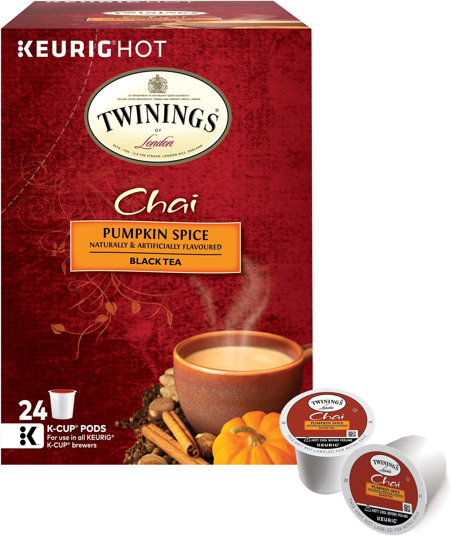 Amazon.com: Twinings Pumpkin Spice Chai Black Tea K-Cup Pods for Keurig ...