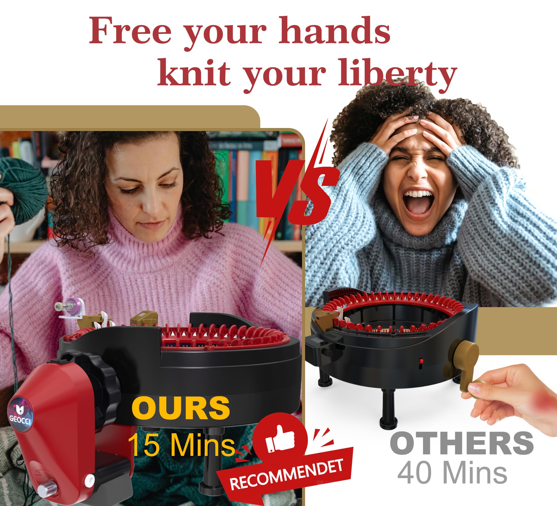 Snapklik.com : GEOCCI Knitting Machine Adapter, Suitable For ADDI 46 ...