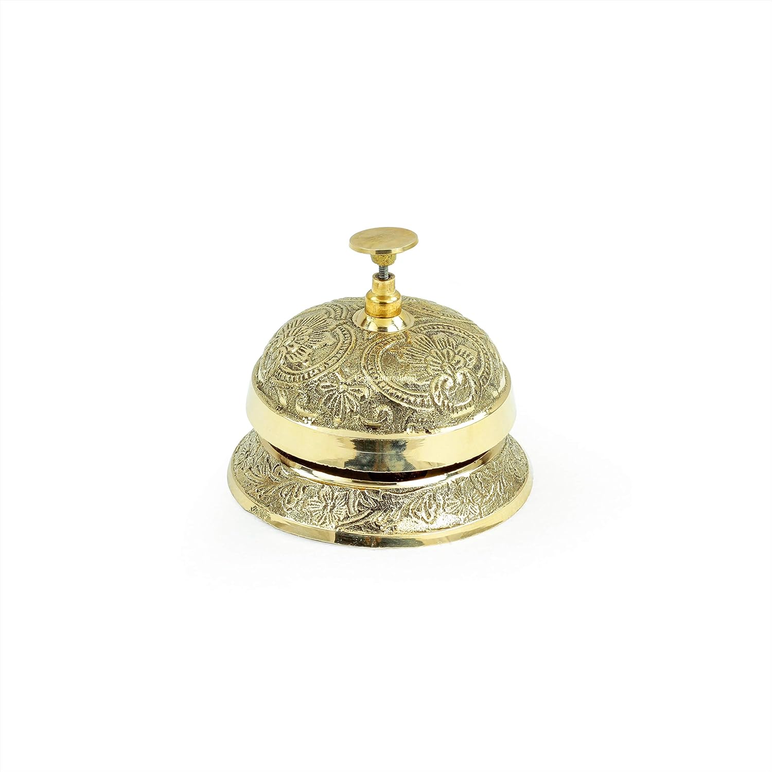 Nagina International Antique Solid Brass Classic Office Desk Bell with ...