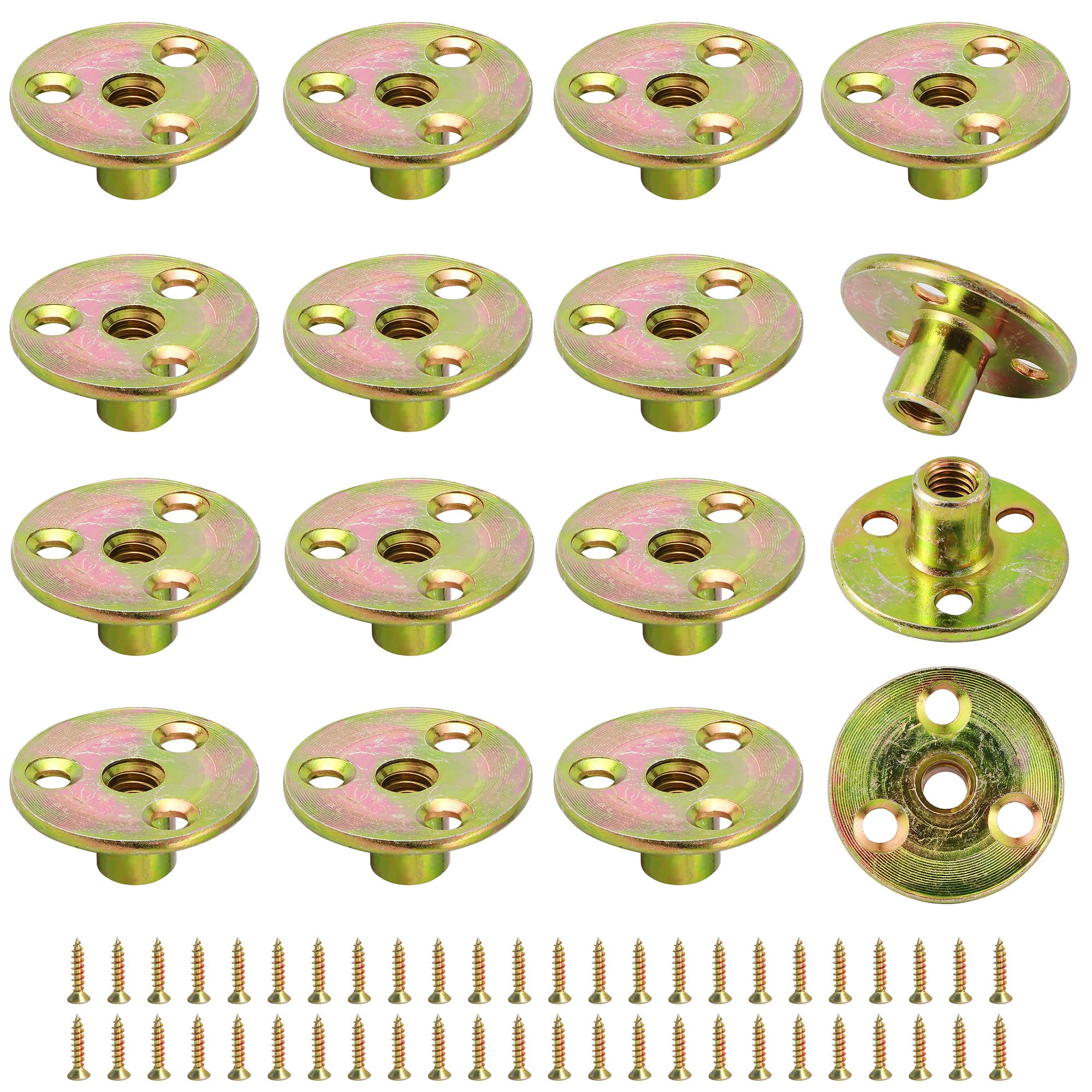 Amazon.com: FoDau770 1/4"-20 Brad Hole T-Nut with Screws, Zinc Plated ...