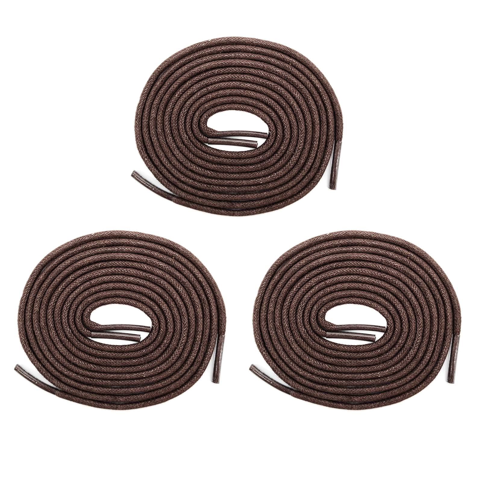 CIXLOGIC 3 Pairs Waxed Round Formal Dress Shoelaces 31" Brown Oxford ...