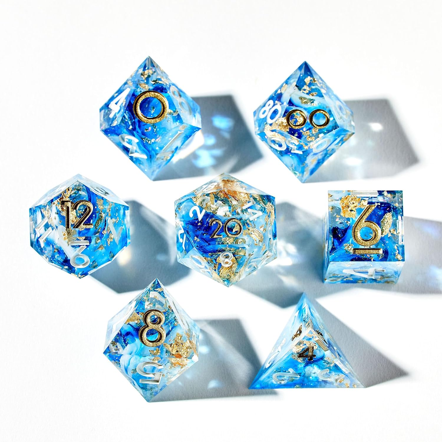 Amazon.com: Arctic Bloom V2 7-Piece Polyhedral Dice Set : Toys & Games