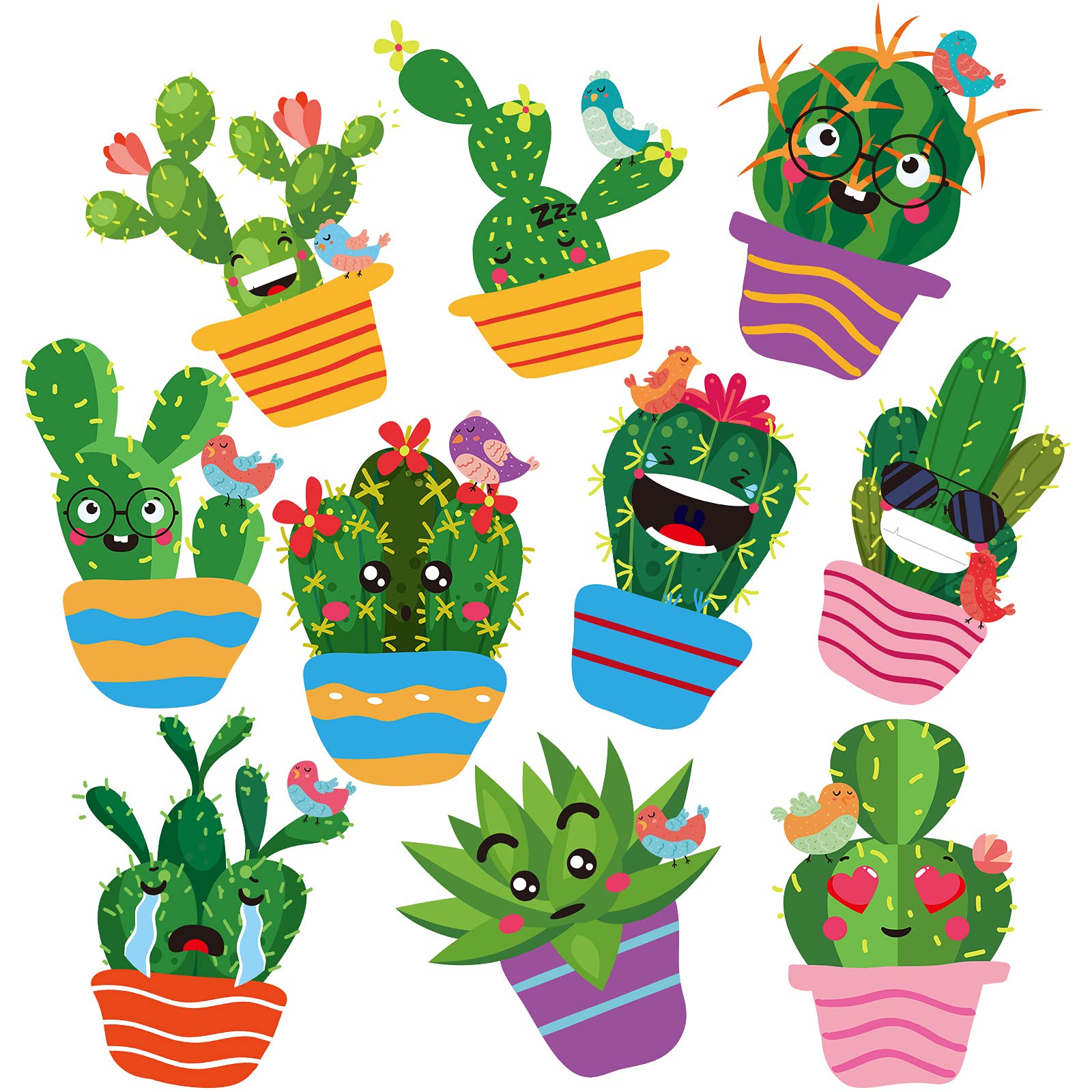 Buy 50 Pieces Cactus Cutouts Cactus Theme Bulletin Board Decoration ...