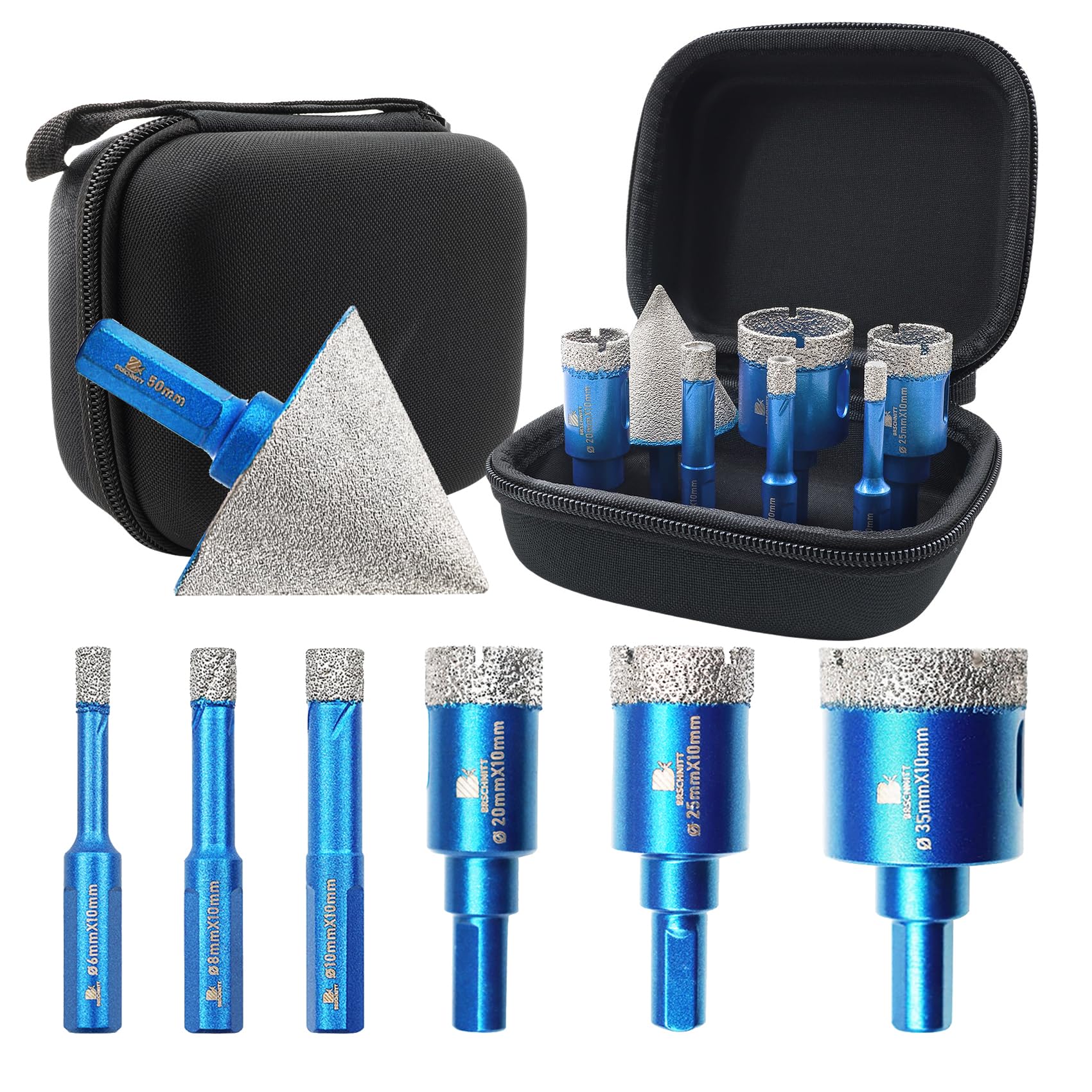 Snapklik.com : Tile Hole Saw Kit - Diamond Core Drill Bit Set 6/8/10/20 ...