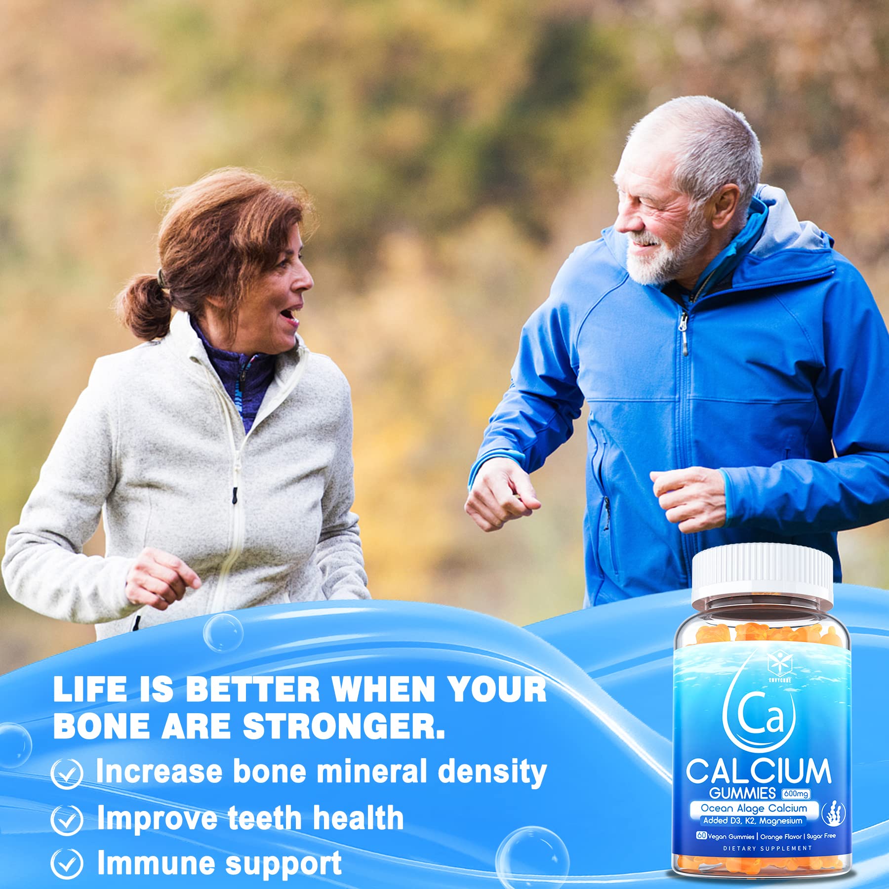 Snapklik.com : Envycure Sugar Free Calcium Gummies 600mg, Ocean Algae ...