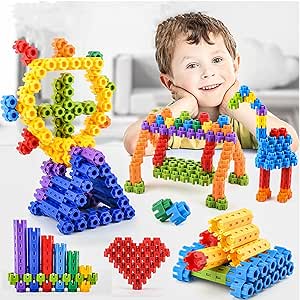 Amazon.com: Hexagonal Building Blocks 200 Blocks with Storage Box ...