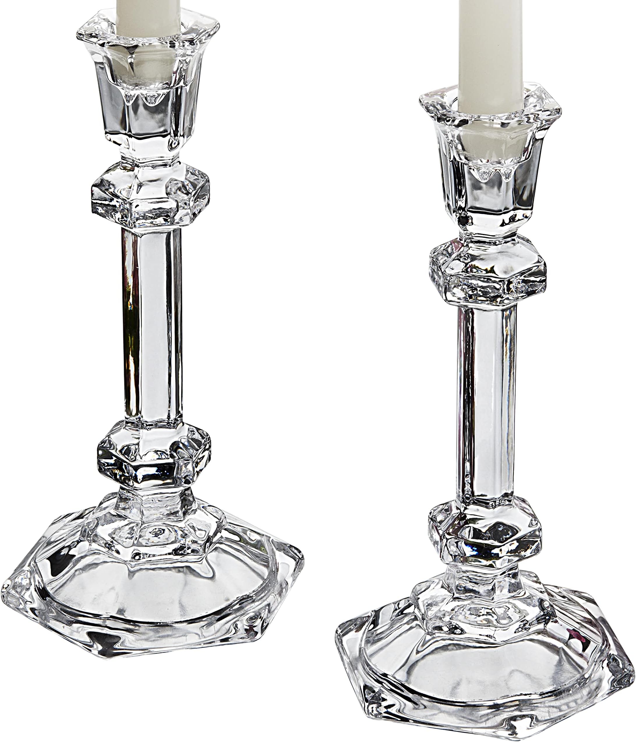 Amazon.com: Octagon Crystal Candlesticks - Set Of 2 : Home & Kitchen