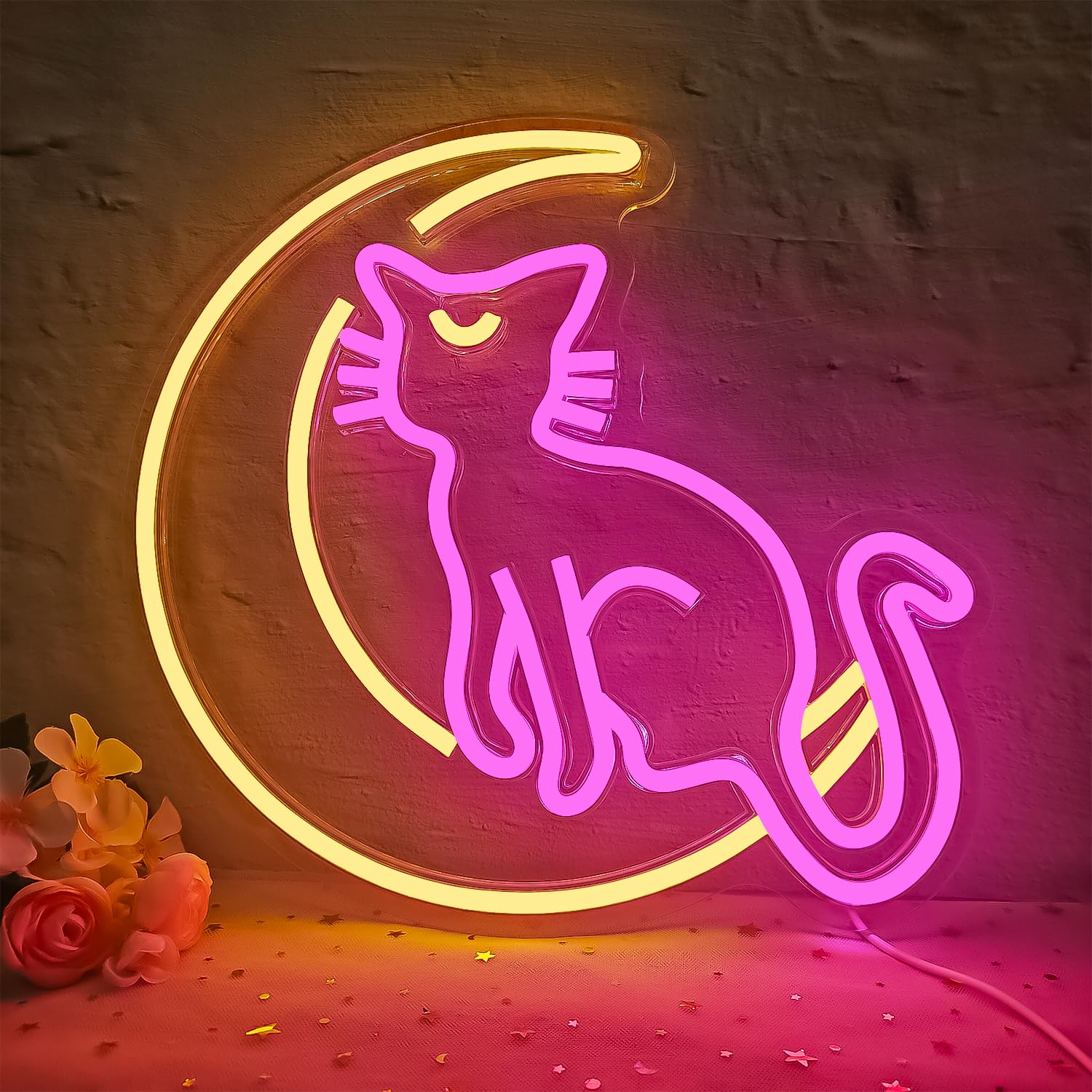 Amazon.com : Vveikea Japanese Anime Cat Neon Signs Dimmable Cartoon ...