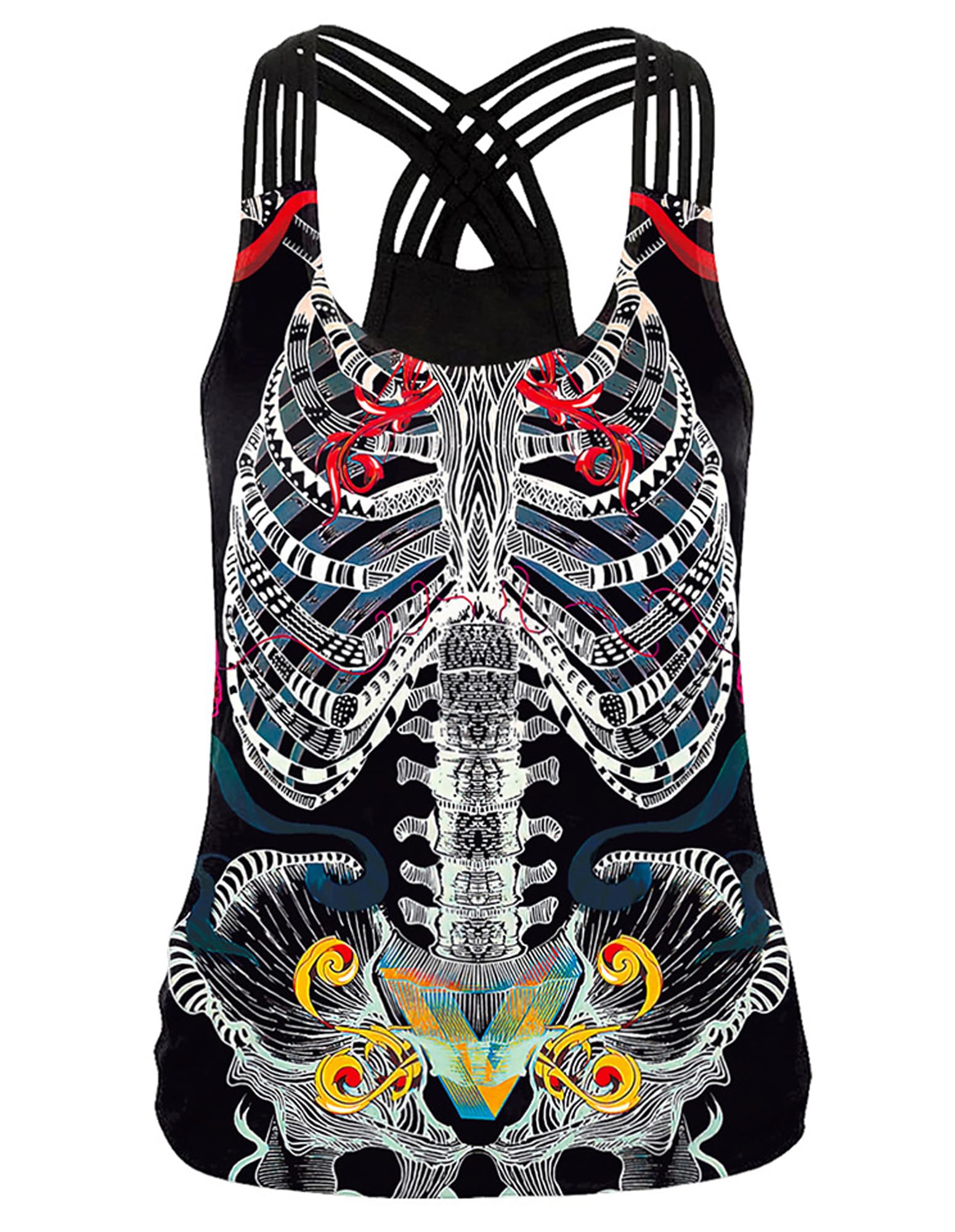 Size XL--KatchOn, Halloween Skeleton Tank Top Women - Skeleton Shirt ...