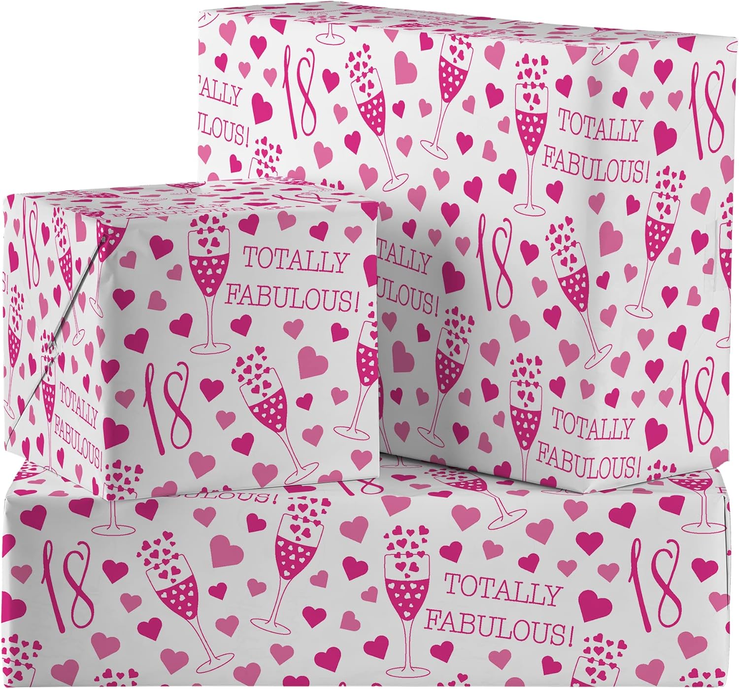 Hunts England - 2 Sheets Of 18th Birthday Fabulous Luxury Wrapping ...