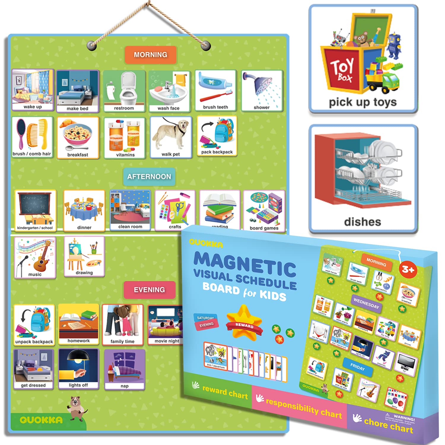 Buy 145 Chore Chart Cards for Kids - Behavior Learning Magnetic Visual ...