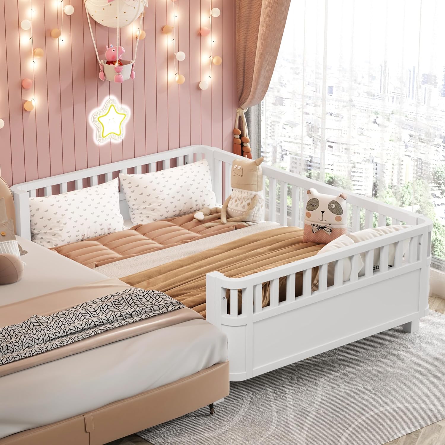 Amazon.com: LUMISOL Full Size Bed Frame for Kids, Wood Low Twin Bed ...