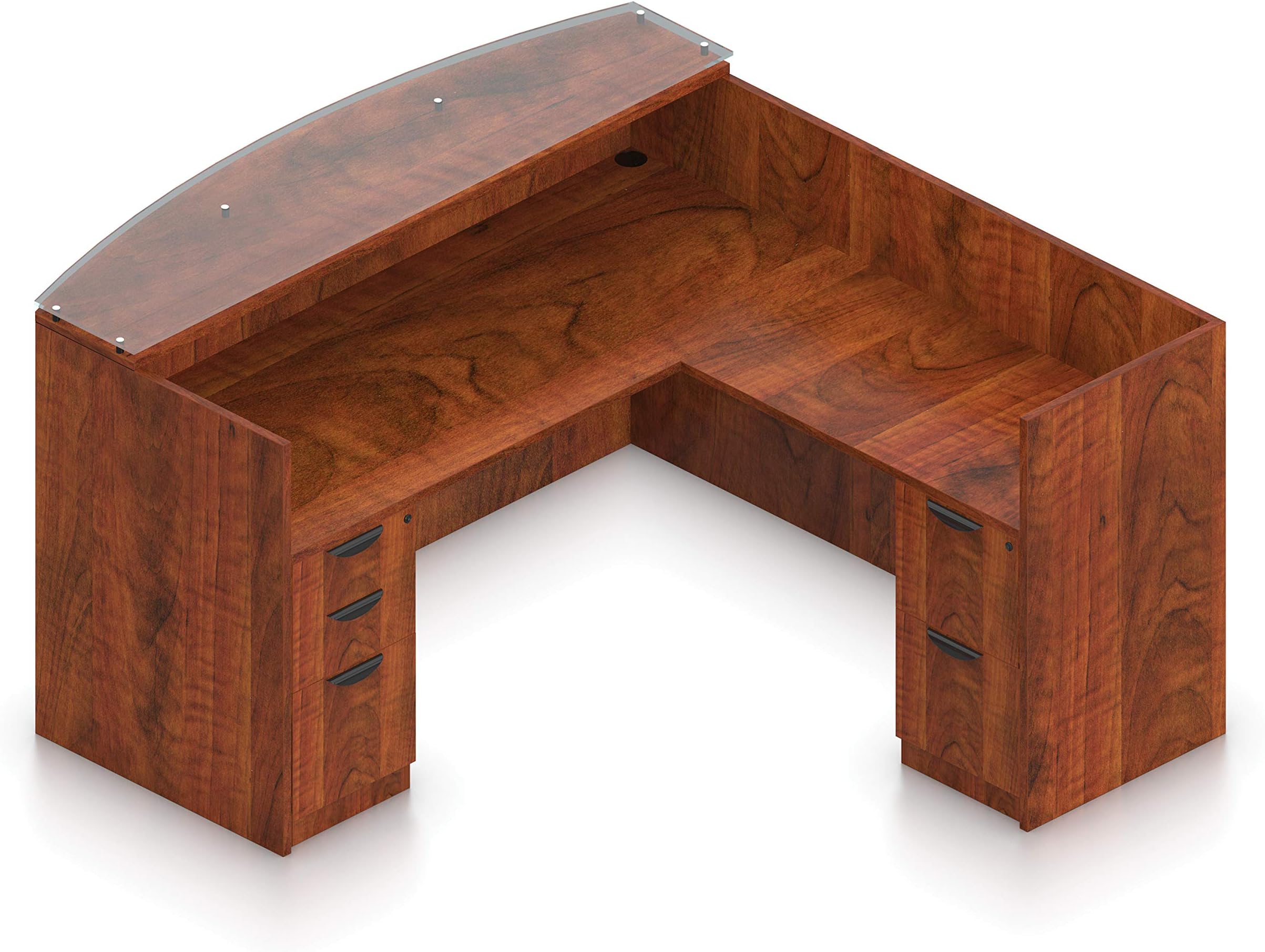 Amazon.com: Offices To Go L Shaped Reception Desk with Glass ...