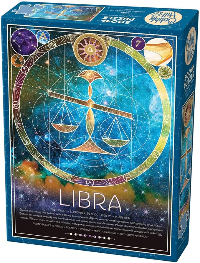 Amazon.com: Cobble Hill 500 Piece Zodiac Puzzle - Libra - Sample Poster Included : Toys & Games