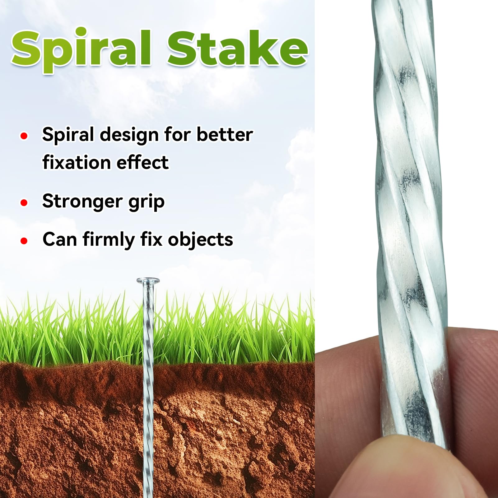 Snapklik.com : 50-Pcs Galvanized Landscape Stakes, 10-Inch Length, 0.7 ...