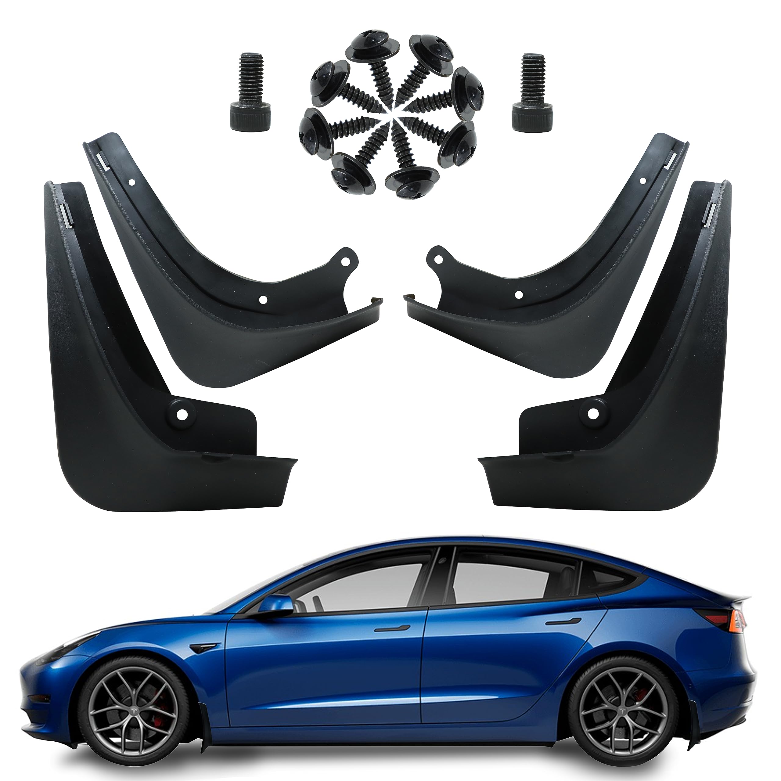 Amazon.com: EcoNour Tesla Model 3 Car Mud Flaps (4 Pcs) - Splash Guards ...