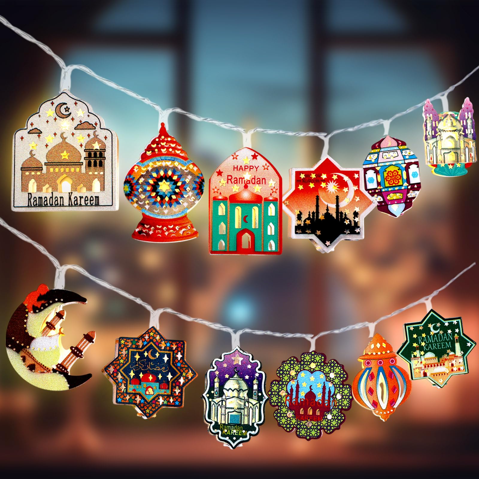 Amazon.com: Blosssound 20 ft Ramadan Eid String Light 40 LEDs Eid Moon ...