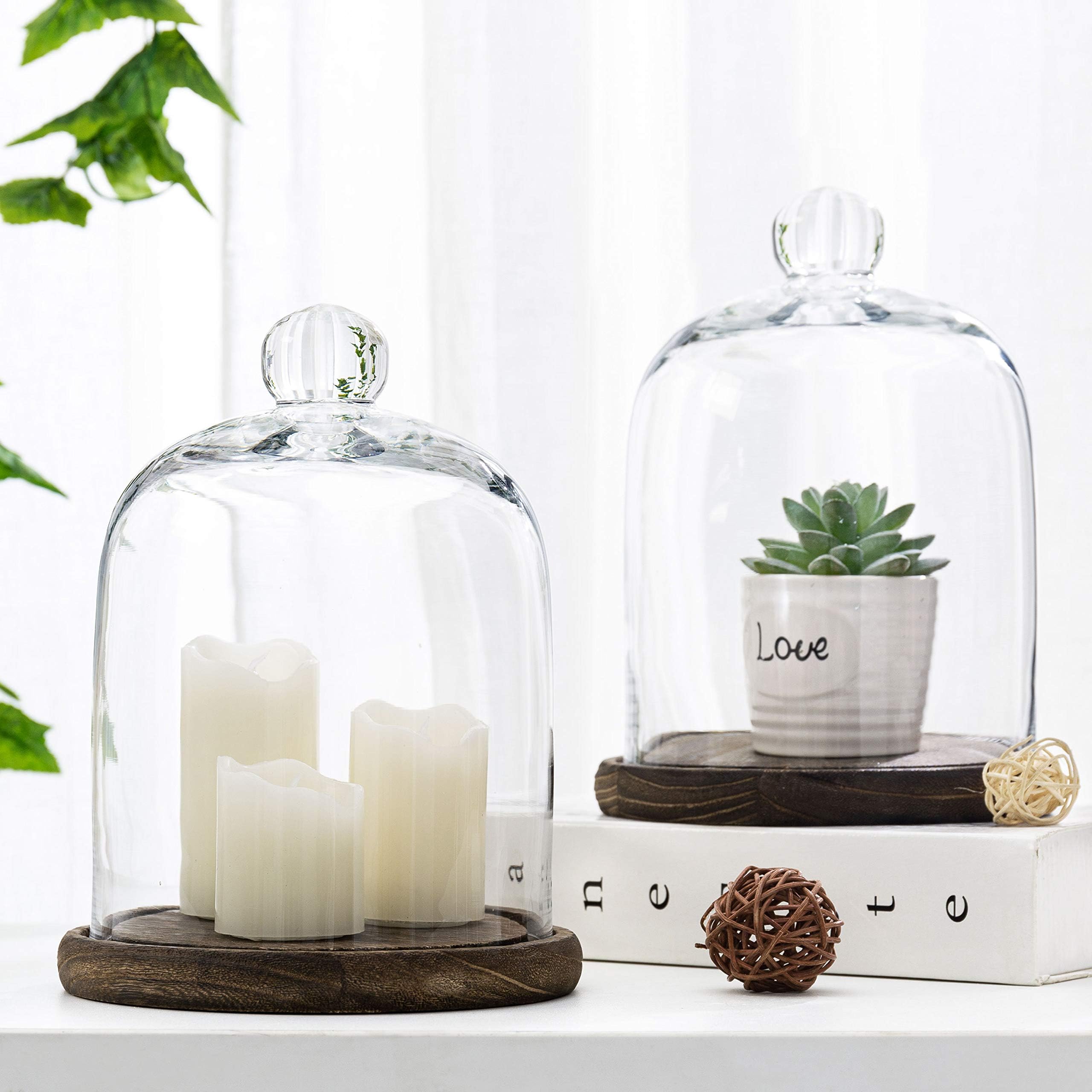 Amazon.com: MyGift Clear Cloche Glass Dome, Display Bell Jar with Top ...