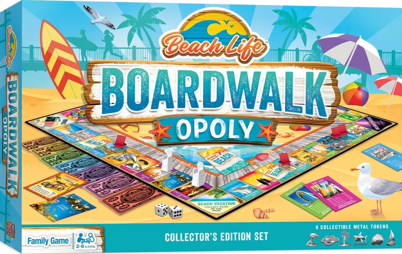 Amazon.com: Beach Life Boardwalk Opoly - Premium Quality, Educational ...