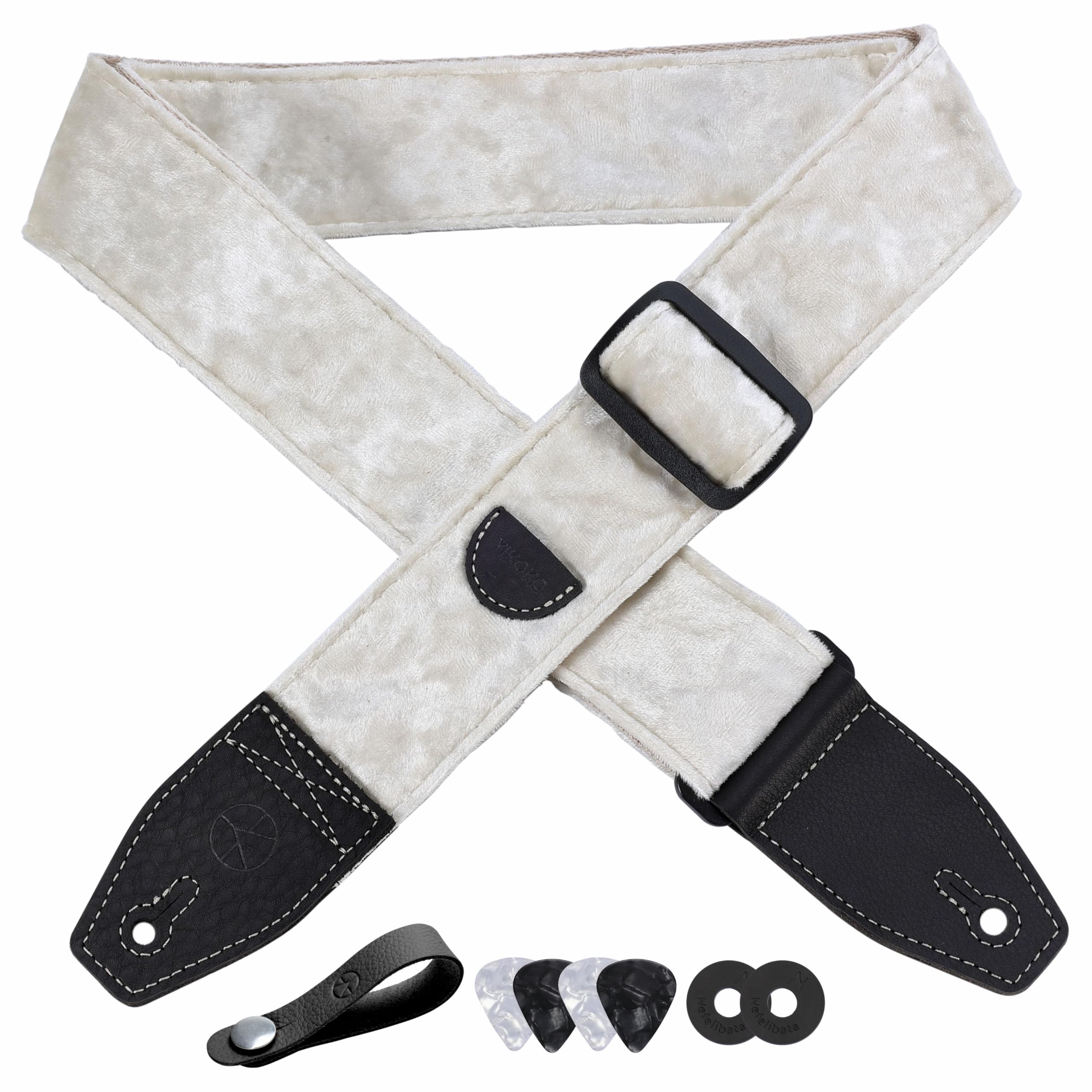 Amazon.com: YIKOKO Guitar Strap 2 inch Velvet Guitar Straps with Full ...