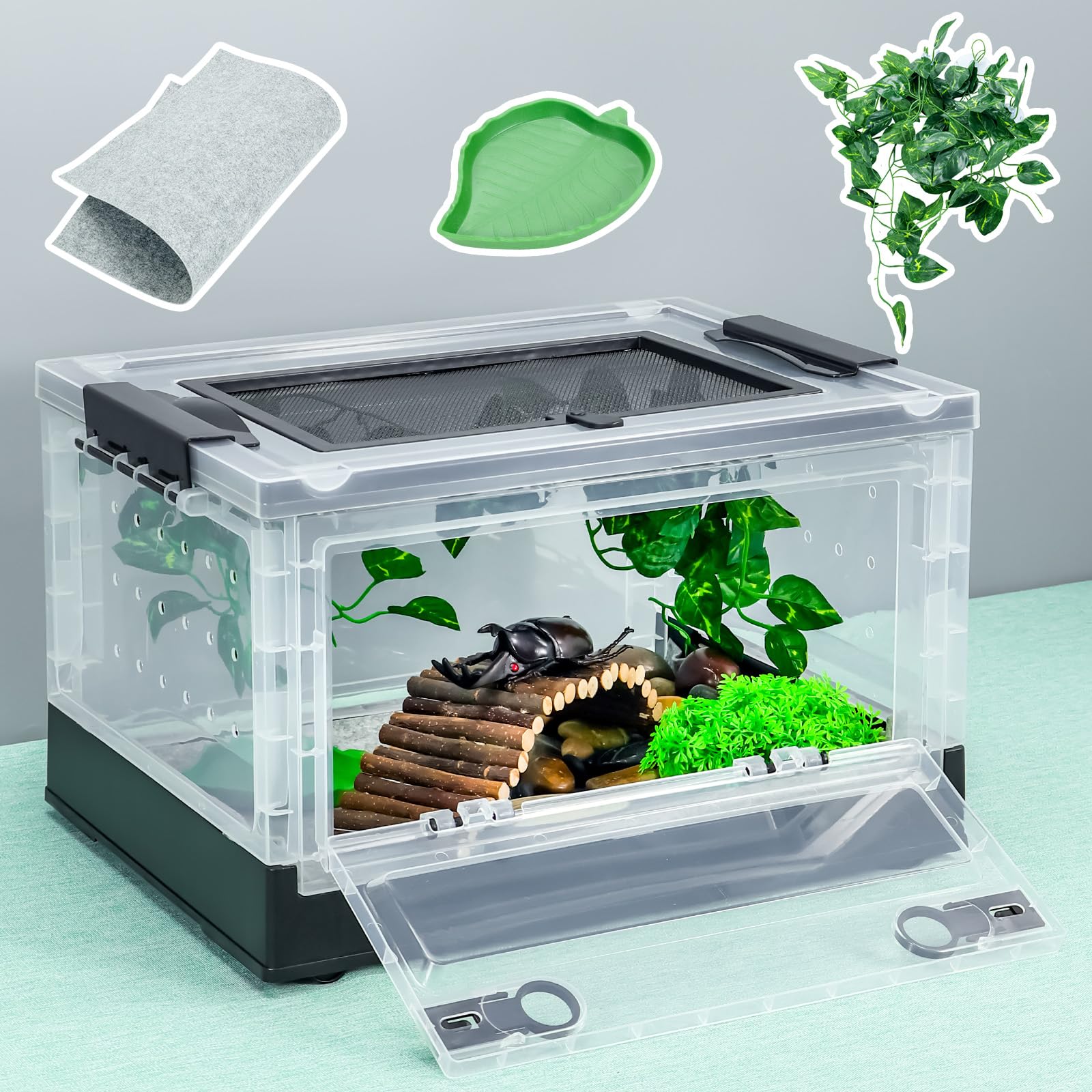 Amazon.com : BINANO Foldable 16" Reptile Terrariums, Snake Tanks, and ...