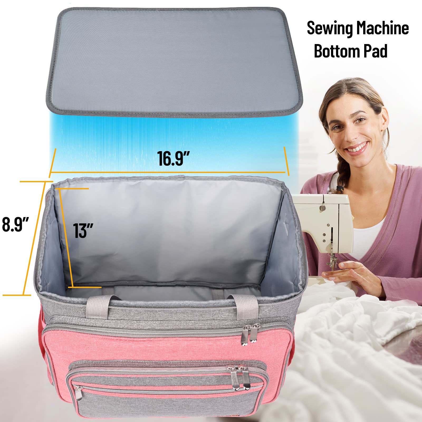 Snapklik.com : FINESUN Sewing Machine Bag, Foldable Deluxe Sewing ...
