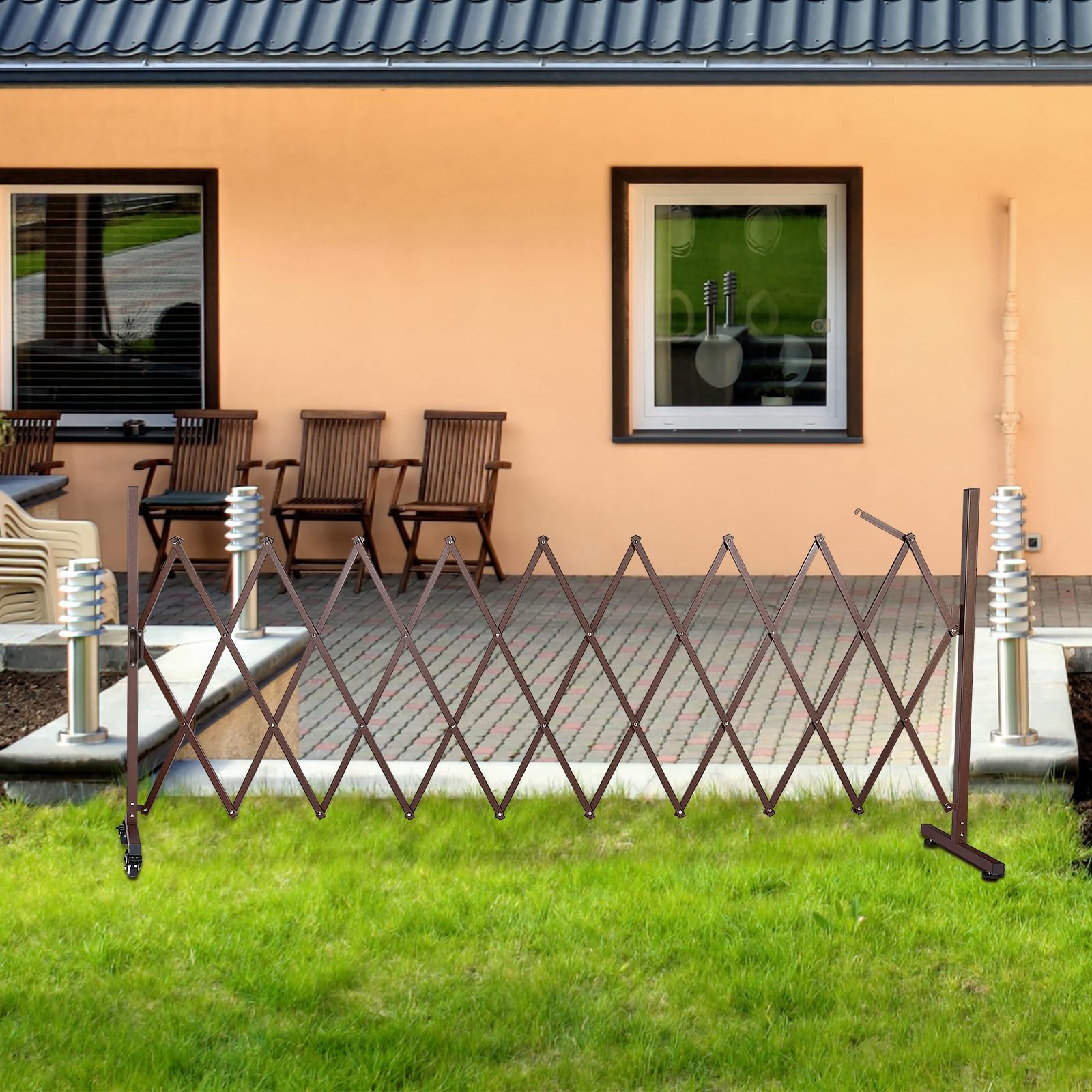 Snapklik.com : Dearlomum Retractable Driveway Fence Gate Expandable 130 ...