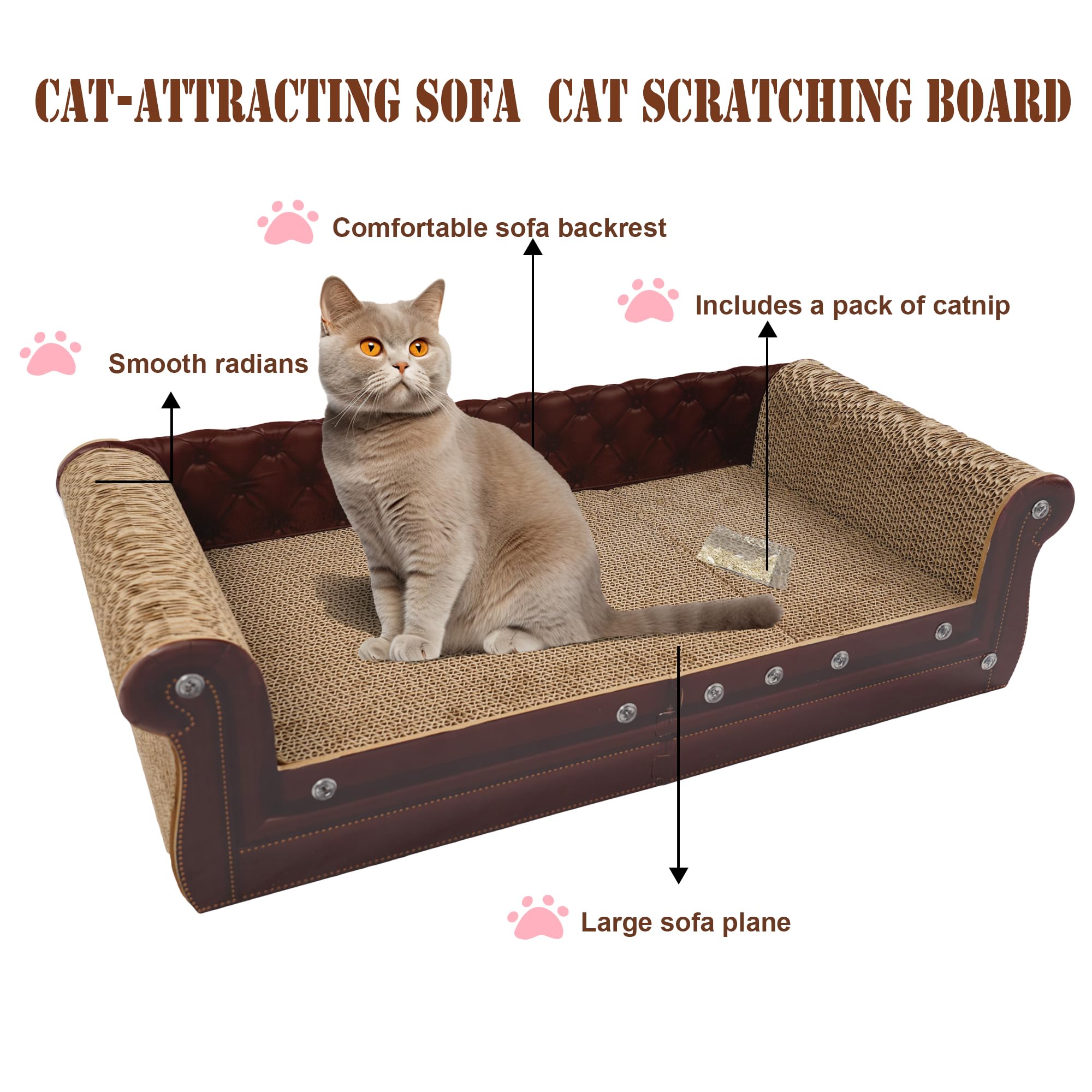 Snapklik.com : COOZMENT Scratching Sofa, Couch Shaped Thick Scratching ...