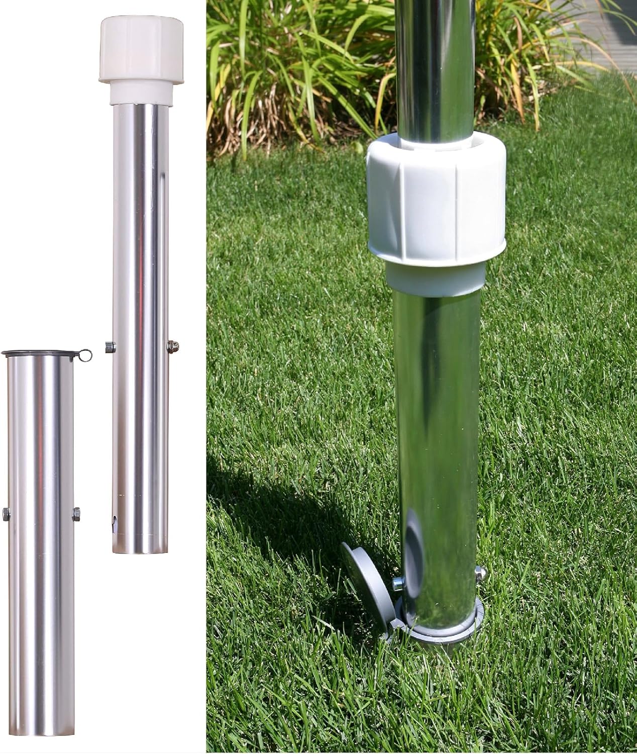 Amazon.com : Zaquak Inground Umbrella Base,Lightweight Aluminum Alloy ...