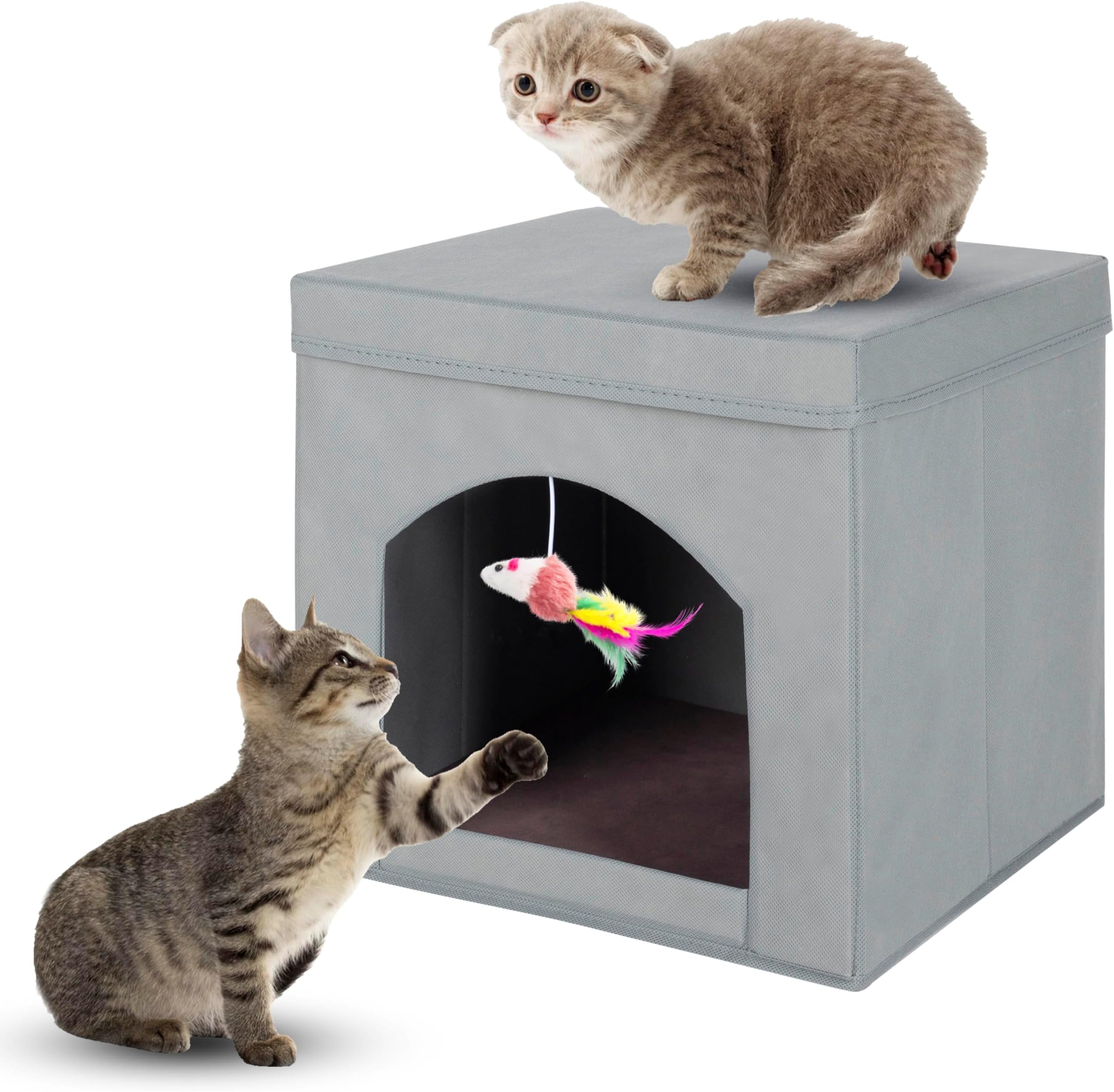 Amazon.com : Charryarn Cat House for Indoor Cats, Fluffy Large Cube Cat ...