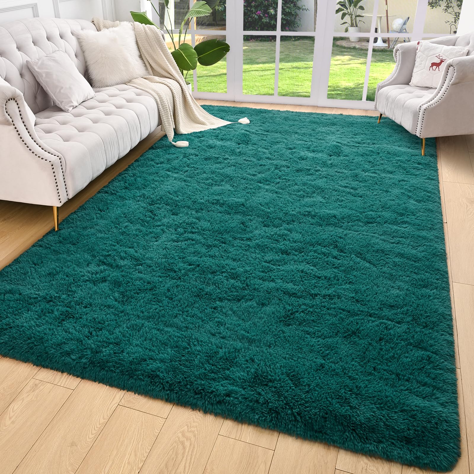 Amazon.com: AROGAN Shag Area Rug for Bedroom, 4x6 Feet Washable Rugs ...
