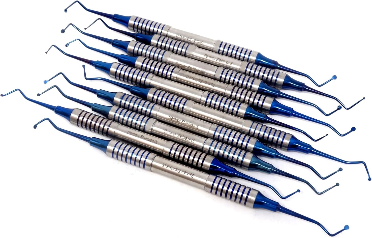 Amazon.com: Set of 10 Dental Spoon Excavators 1MM-2.5MM Blue Titanium ...