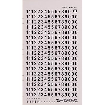 Black Number Transfers 4mm - 1 Sheet: Amazon.co.uk: Office Products