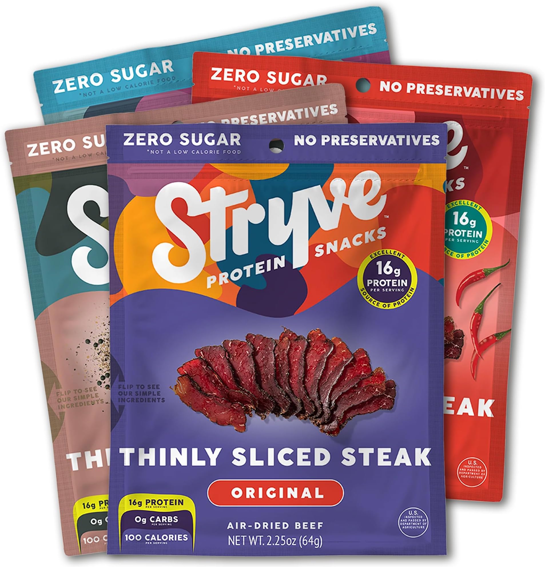 Amazon.com: Stryve - Better Than Jerky Steak Snacks Protein Rich, Beef ...
